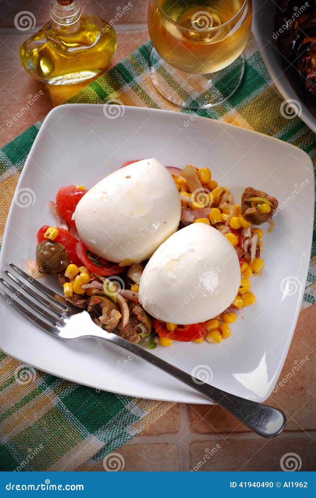 Buffalo Mozzarella on the Dish Stock Photo - Image of herb, diet: 41940490