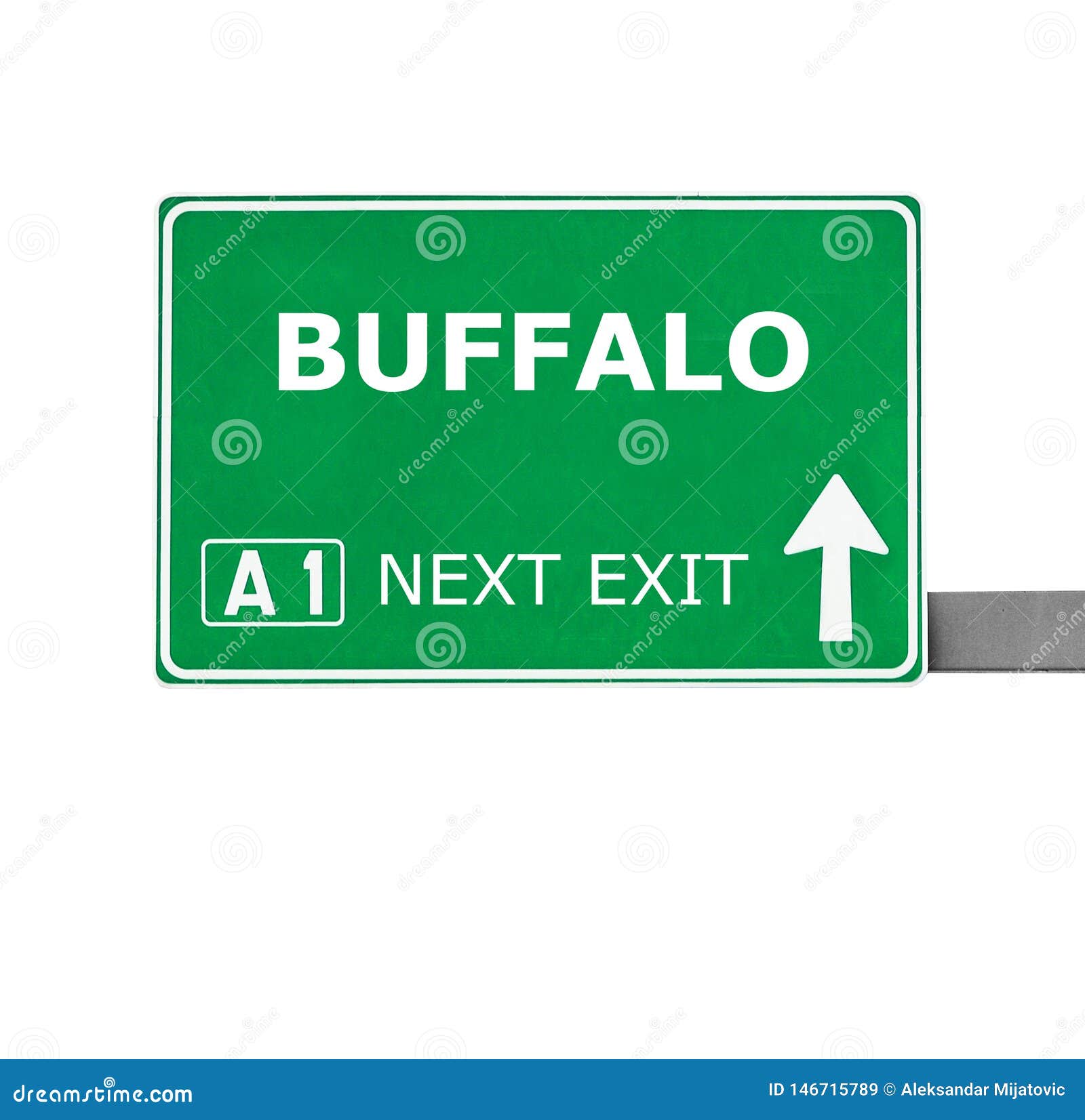 BUFFALO Road Sign Isolated on White Stock Image - Image of destination ...