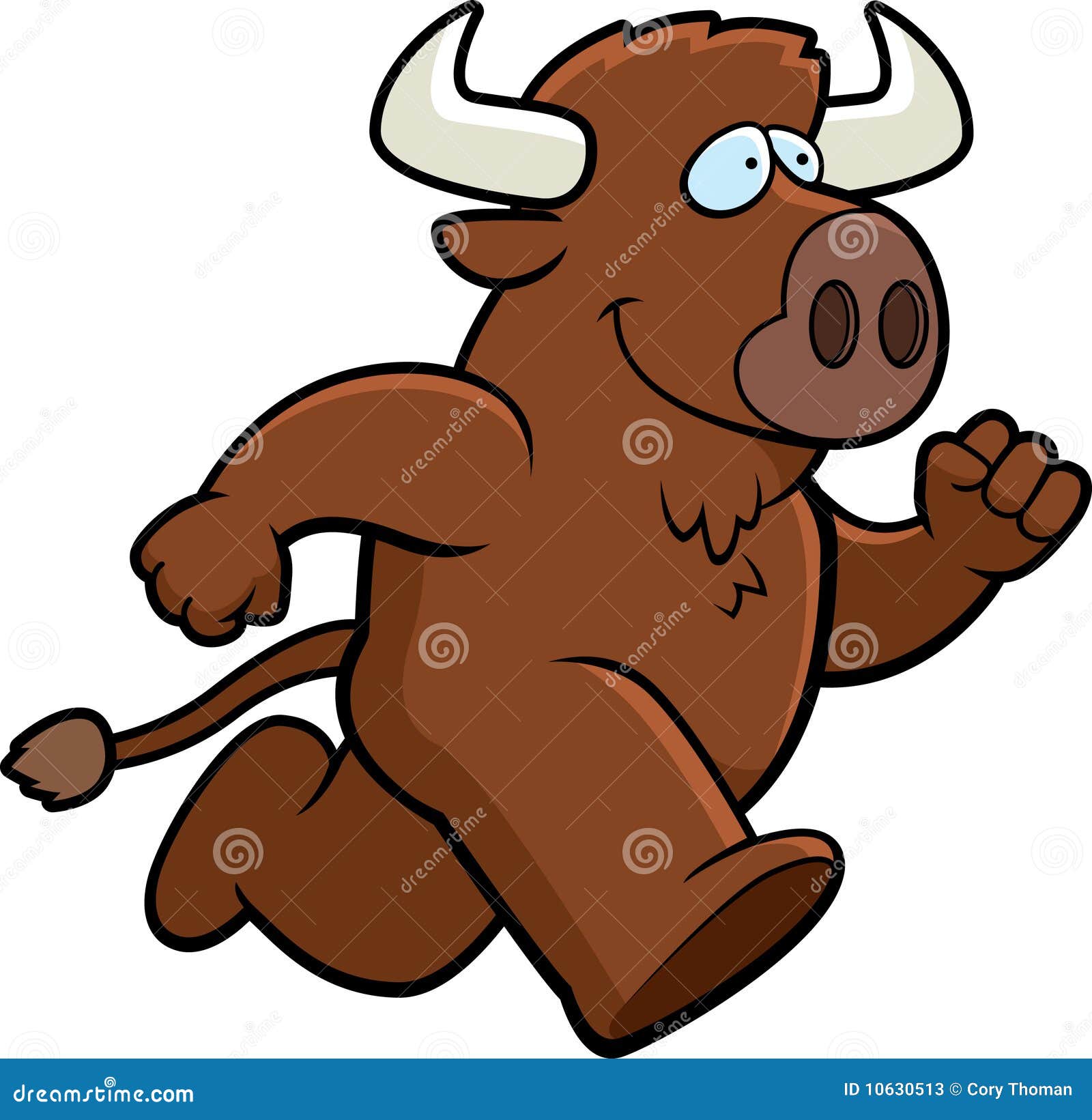 Buffalo Running stock vector. Illustration of brown, smiling - 10630513
