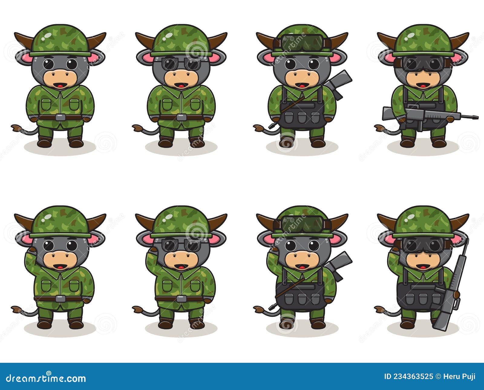 Cute Troops Army Riding A Car. Soldier On Military Vehicle Cartoon ...