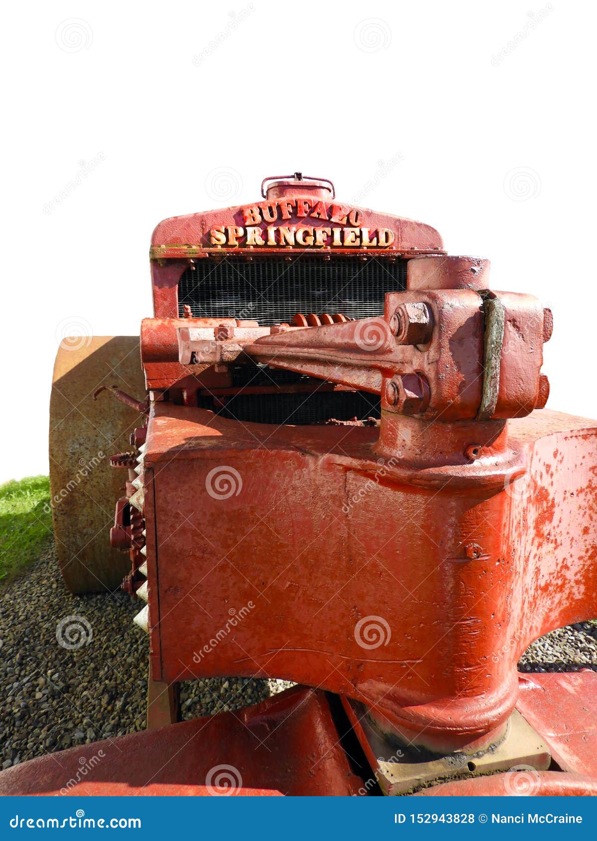 Buffalo Springfield Steam Roller Machine Front View Color Stock Photo ...