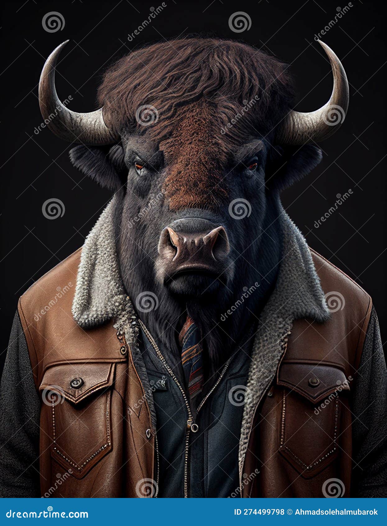 Buffalo Wearing Orange Uniform Realistic Illustration Generated with AI ...
