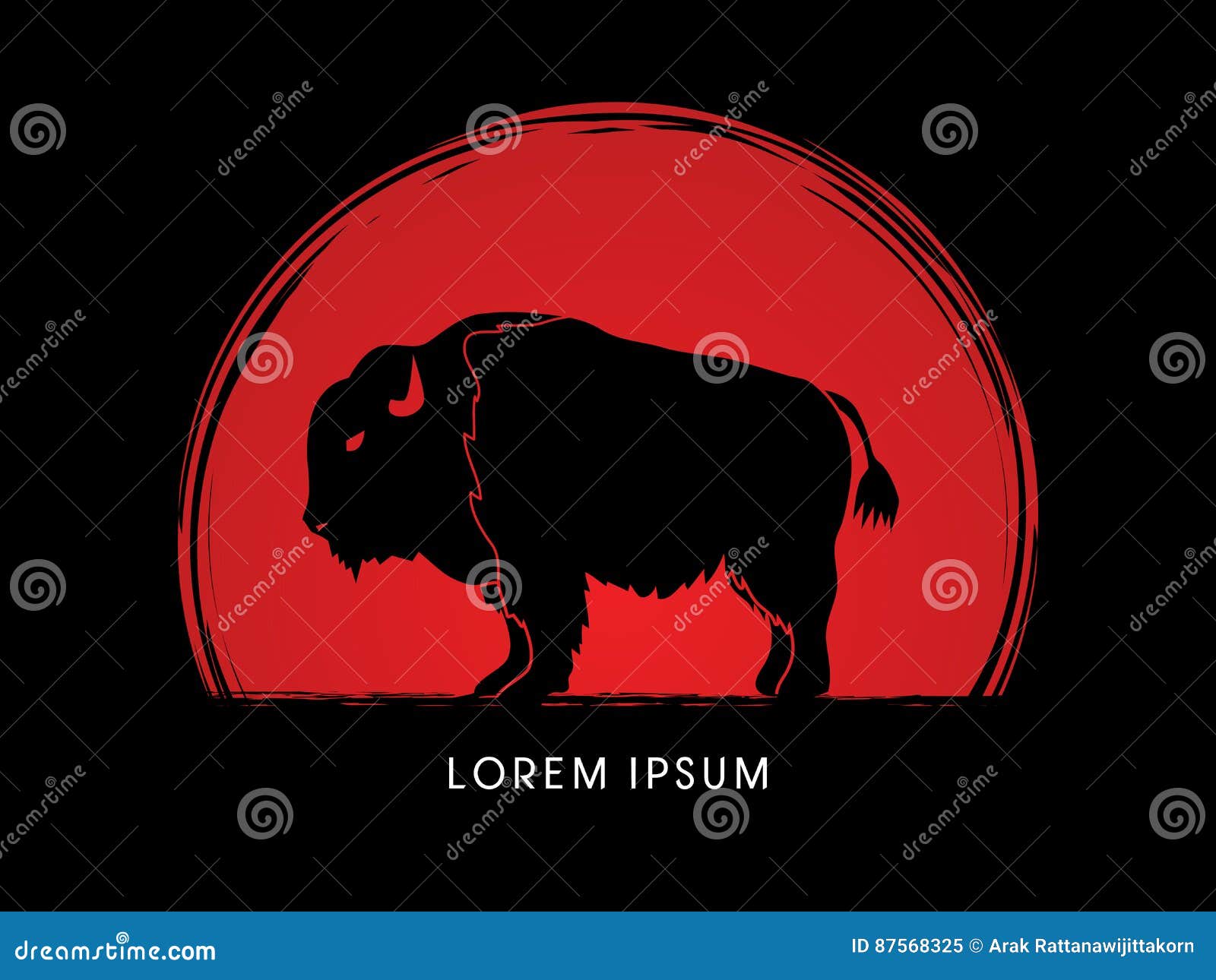 Buffalo Standing Graphic Vector Stock Vector - Illustration of animal ...