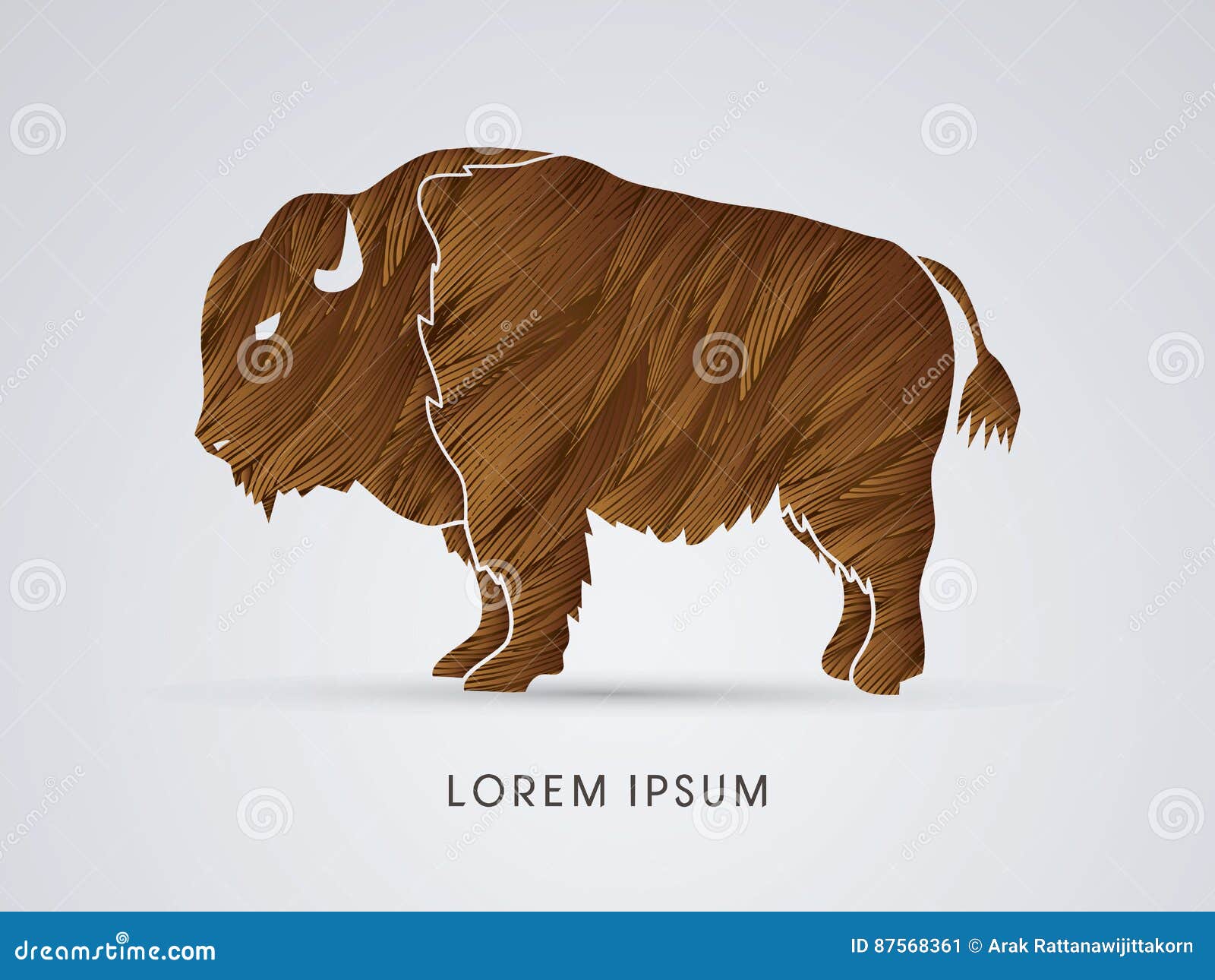 Buffalo Standing Graphic Vector Stock Vector - Illustration of bull ...