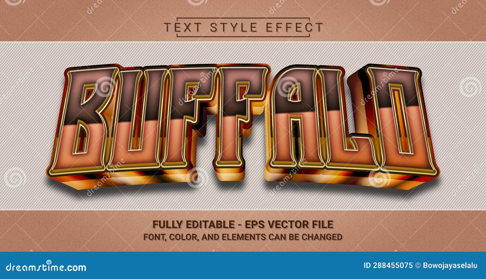 Buffalo Text Style Effect. Editable Graphic Text Template Stock ...