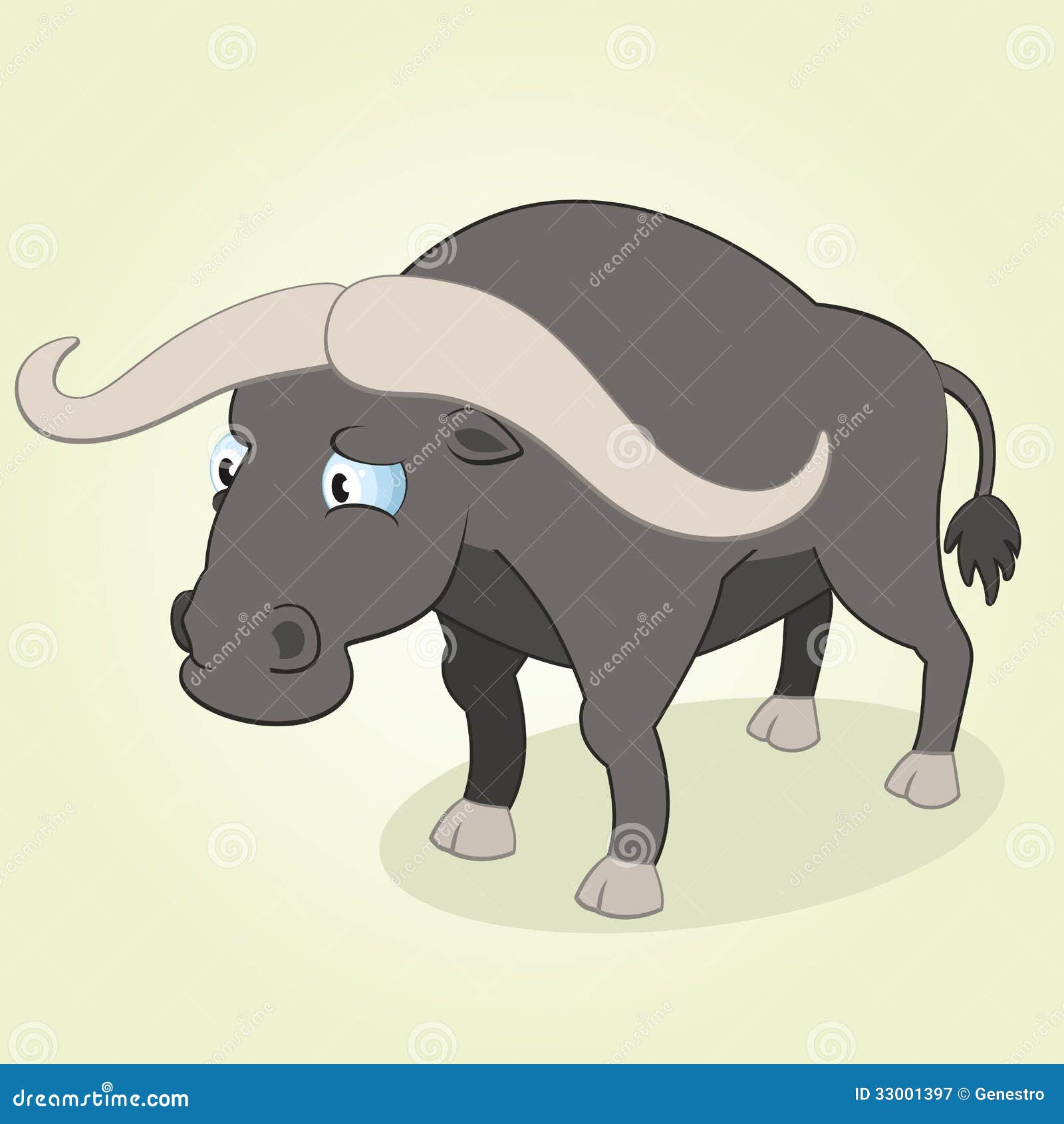 Buffalo stock vector. Illustration of humor, tail, animal - 33001397