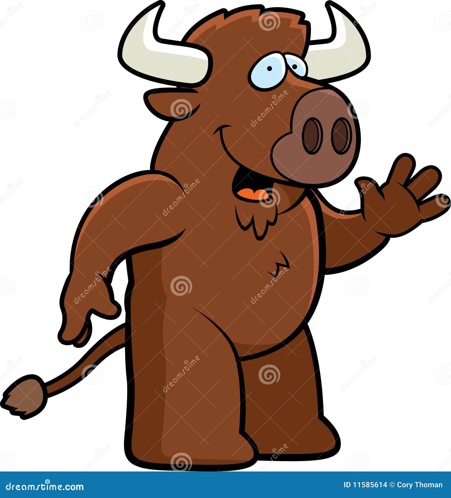 Buffalo Waving stock vector. Illustration of happy, greeting - 11585614