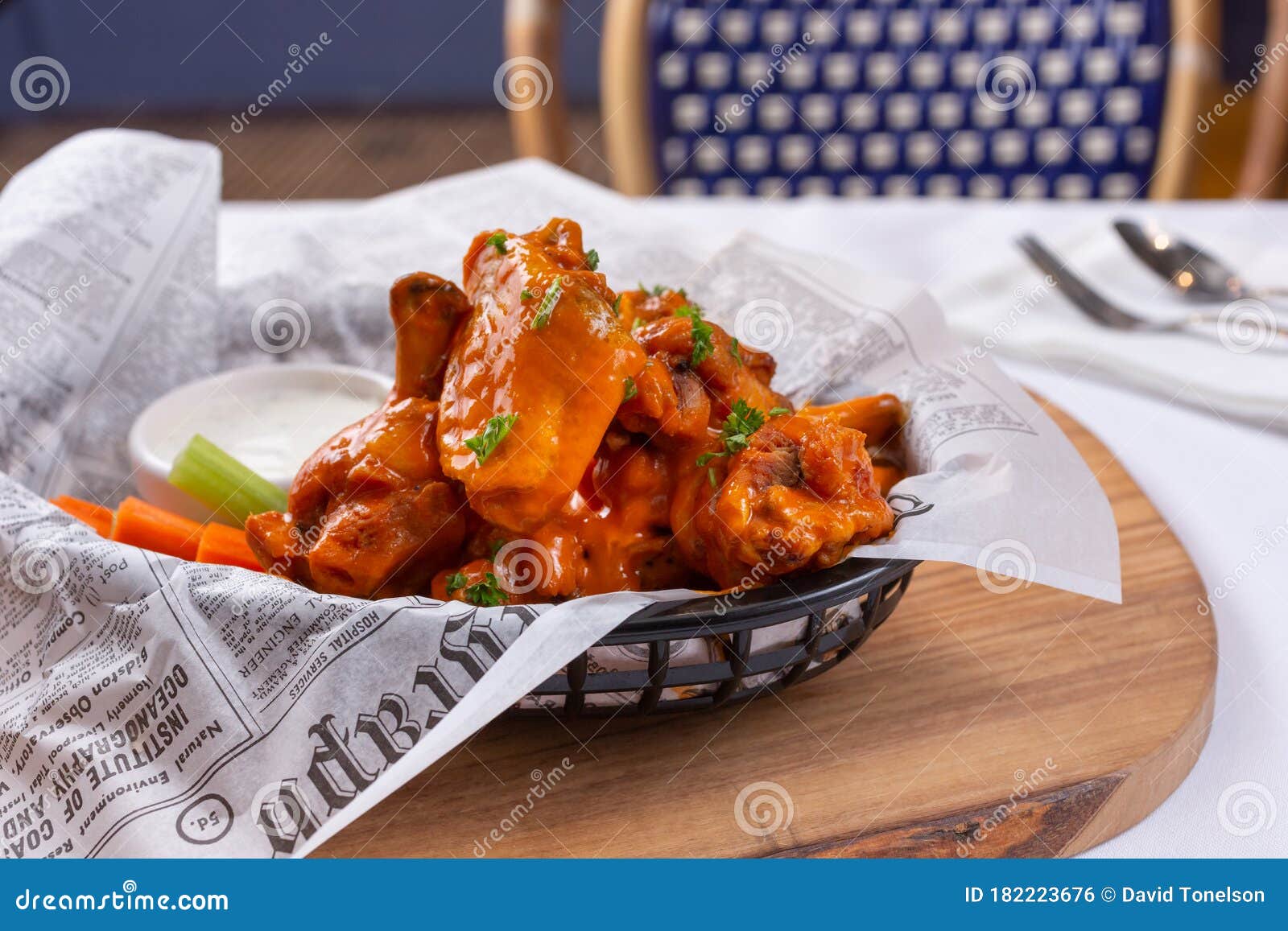Buffalo wings basket stock photo. Image of sauce, condiment - 182223676