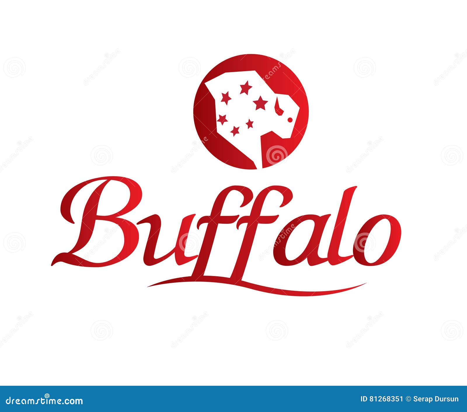 Buffel Logo Design stock illustrationer. Illustration av buffel - 81268351