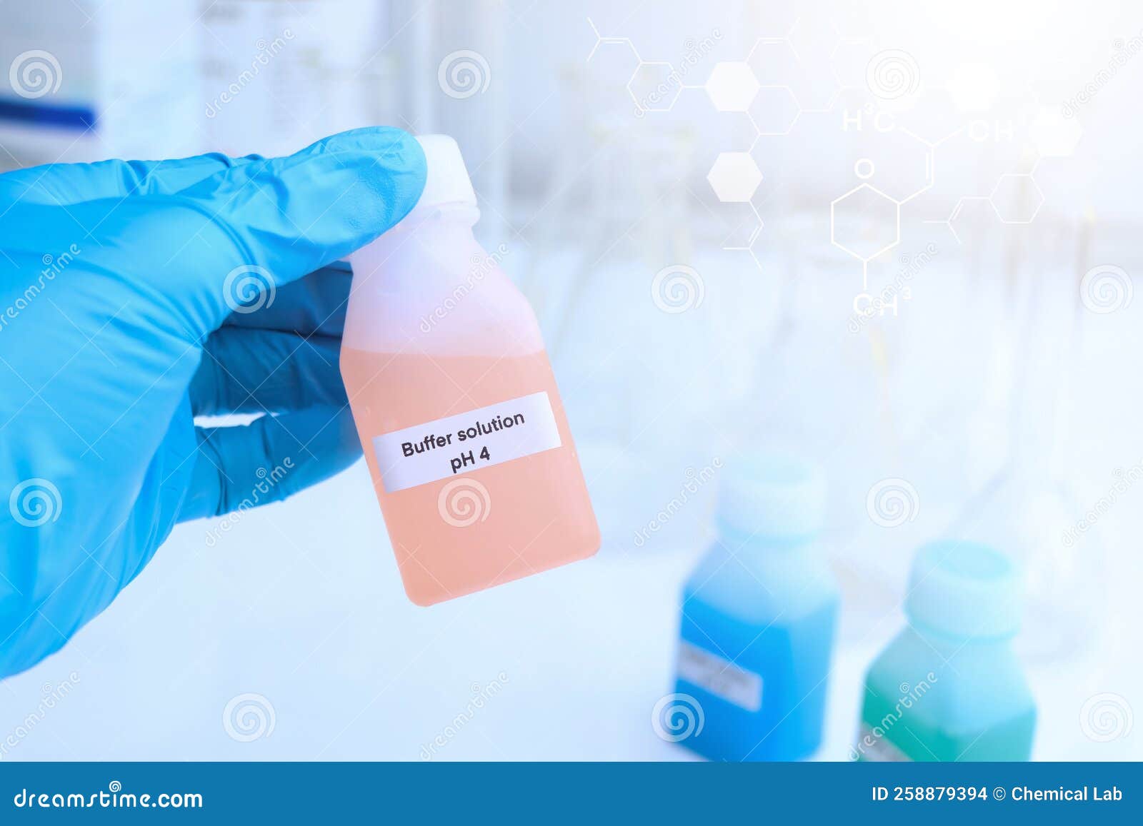 Buffer Solution in Glass, Chemical in the Laboratory and Industry Stock ...