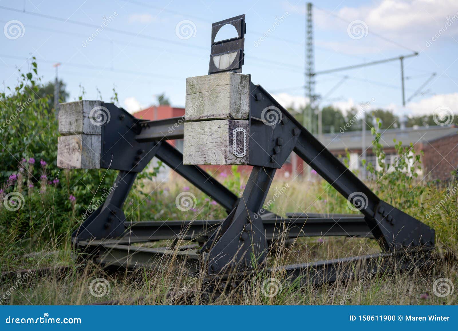 Buffer Stop at the End of a Disused Railway Track Stock Photo - Image ...