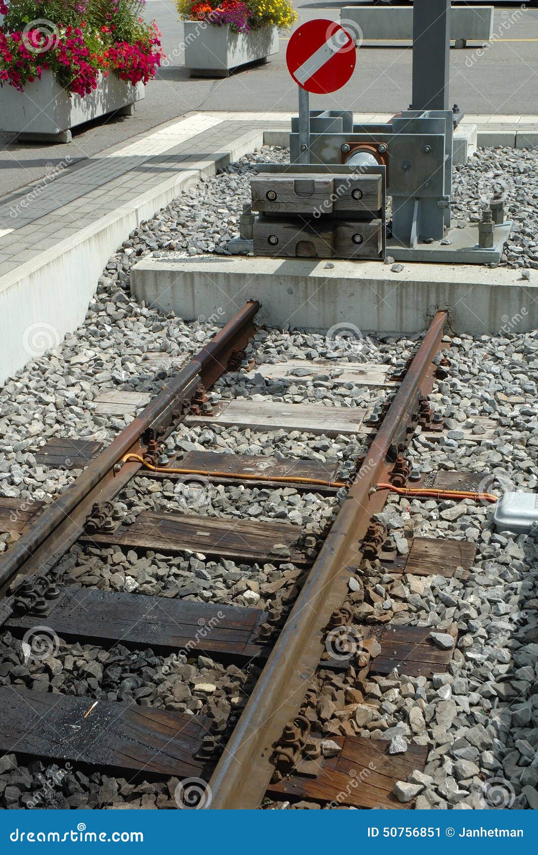 Buffer Stop at the End of Railway Tracks Stock Image - Image of outdoor ...