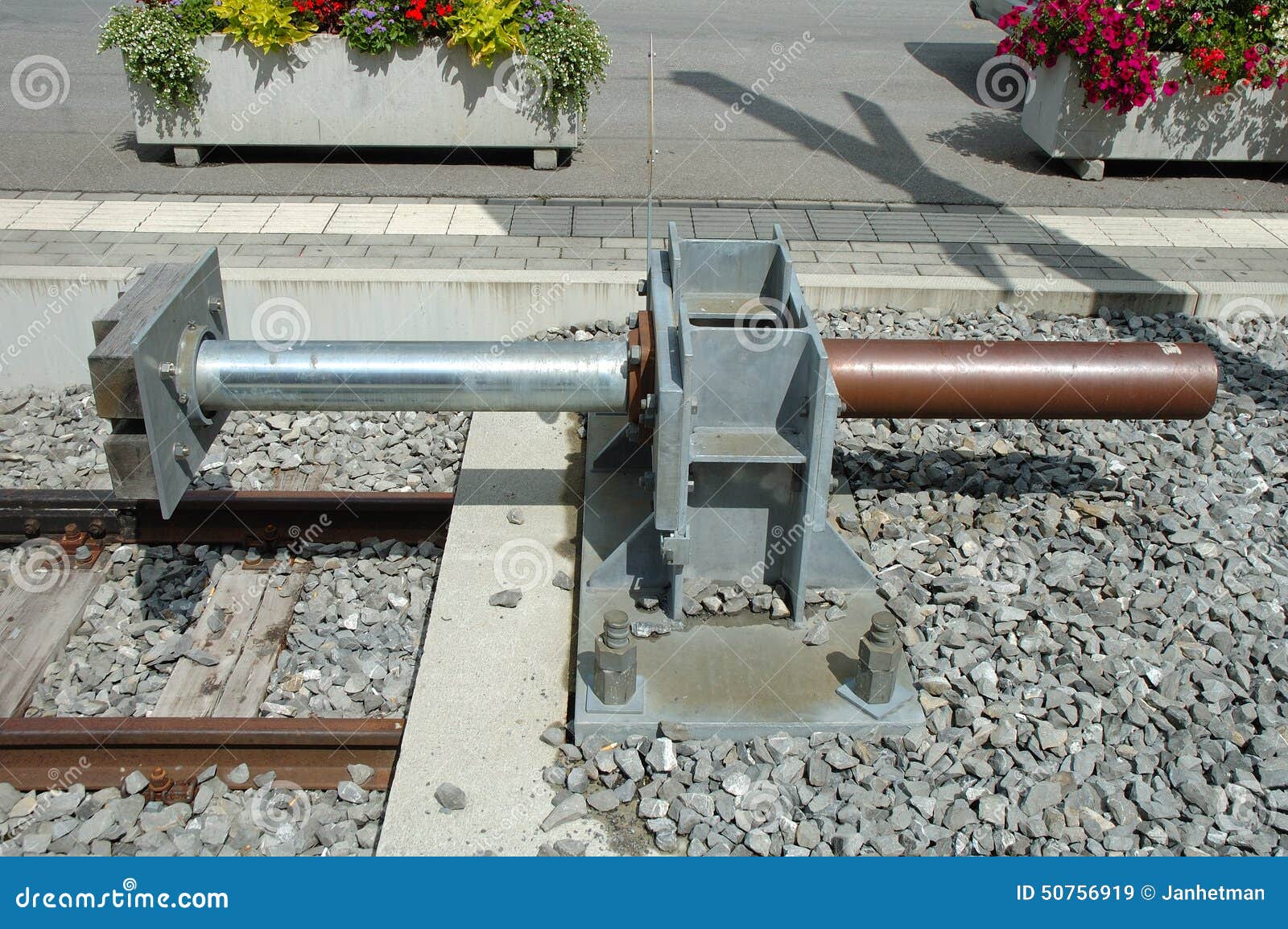 Buffer Stop at the End of Railway Tracks Stock Image - Image of ...
