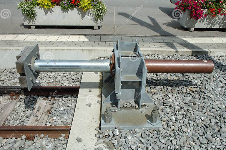 Buffer Stop at the End of Railway Tracks Stock Image - Image of ...