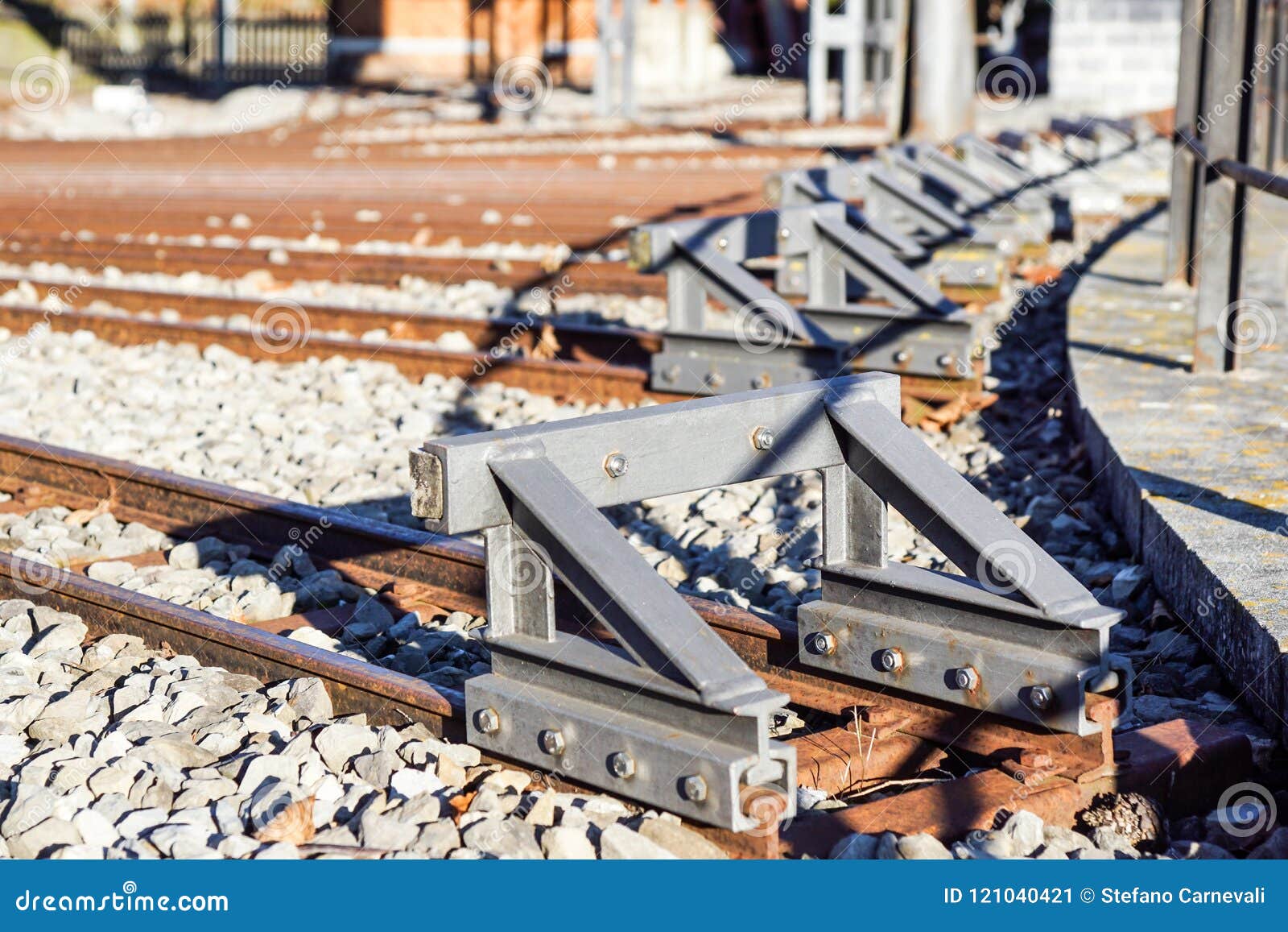 Buffer Stop . Ending Rail Tracks Concept For Limit, Limitation ...