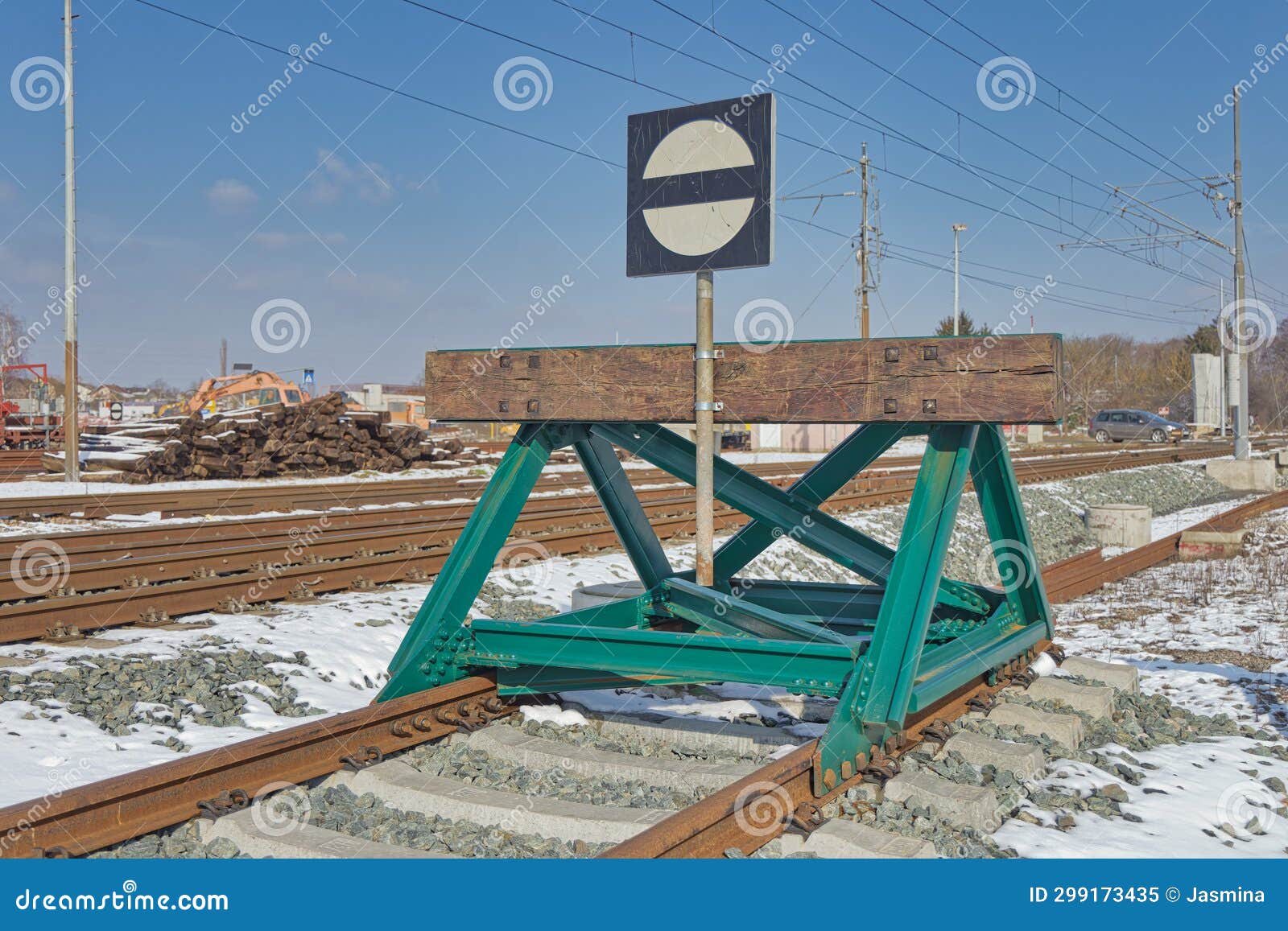 Railway Construction Buffer in Krizevci, Croatia Stock Image - Image of ...
