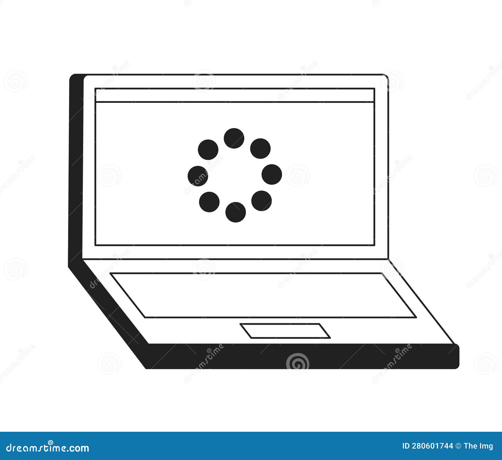 Buffering on Laptop Screen Monochrome Flat Vector Object Stock Vector ...
