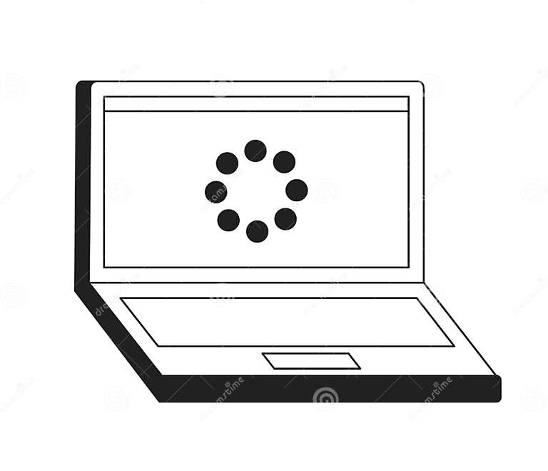 Buffering on Laptop Screen Monochrome Flat Vector Object Stock Vector ...