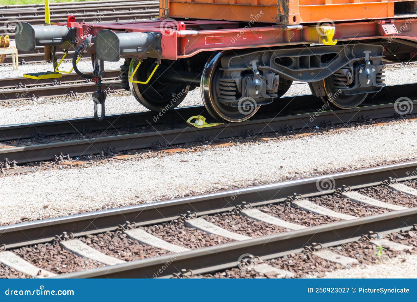 Buffers Container Wagon Railroad Tracks Sunny Day Stock Image - Image ...