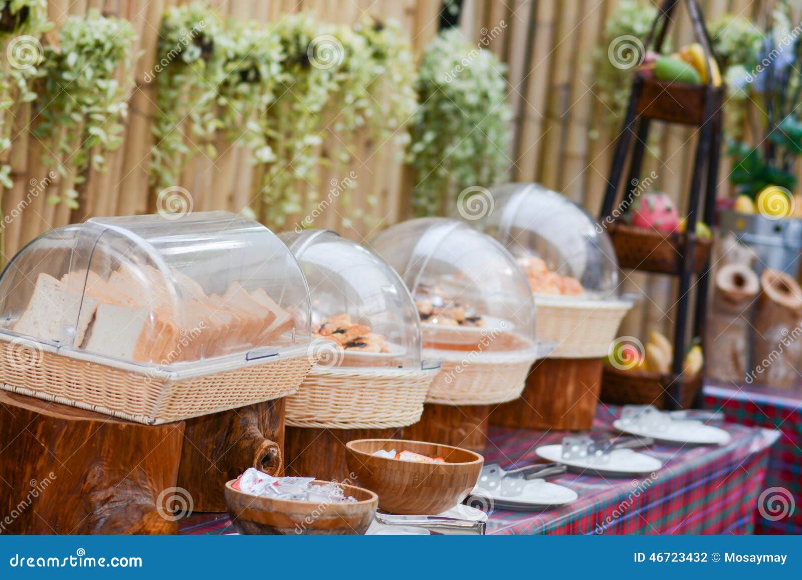 Buffet Breakfast in Morning Stock Photo - Image of bowl, tree: 46723432