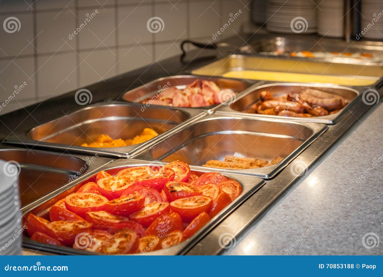 Buffet Caldo Della Prima Colazione Fotografia Stock - Immagine di ...