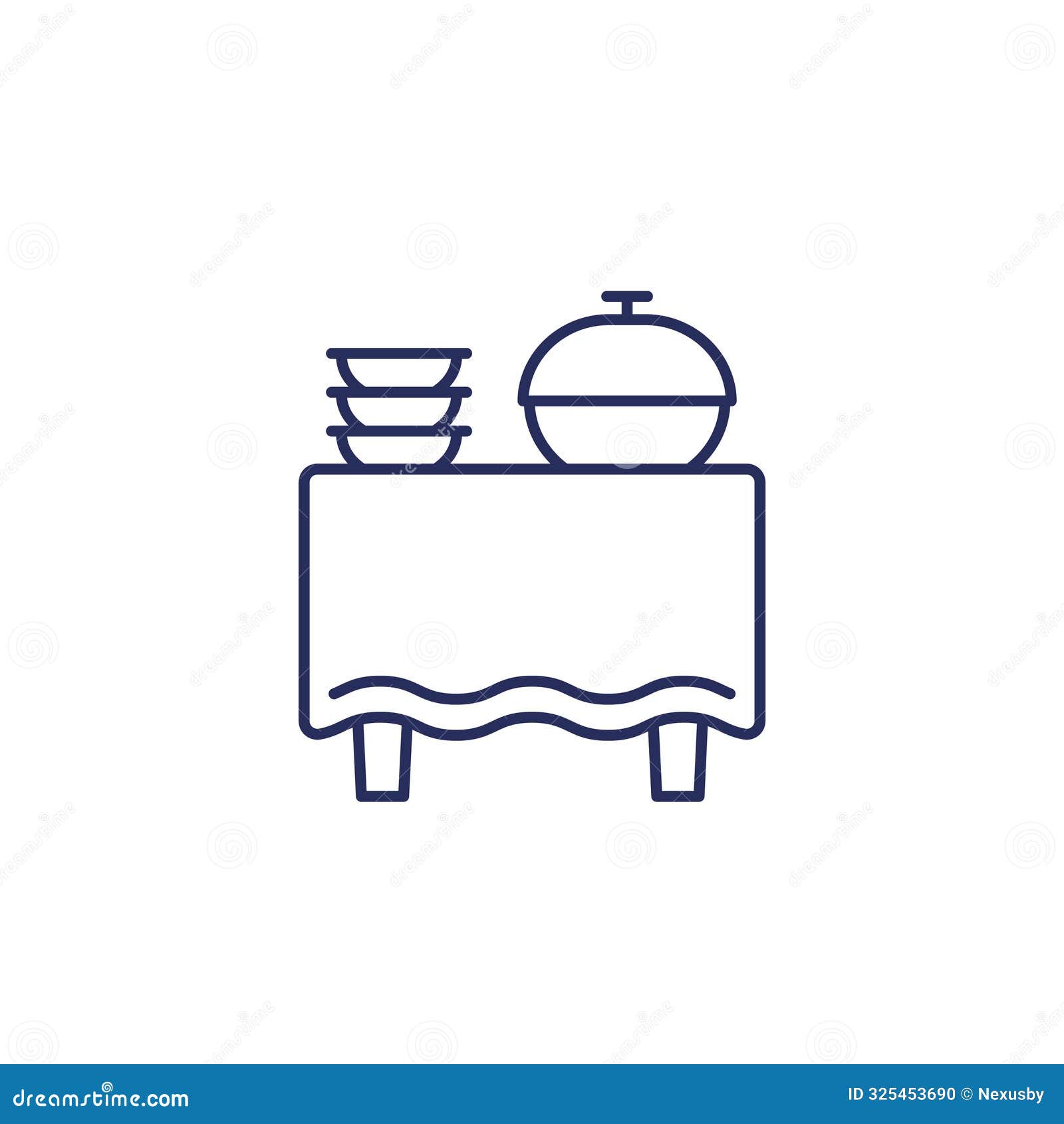 Buffet or Catering Line Icon Stock Vector - Illustration of outline ...