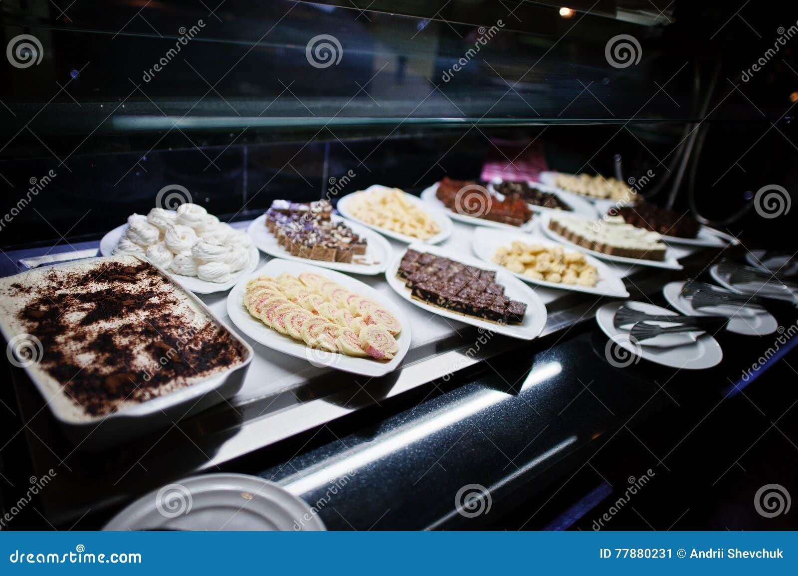 Buffet Catering of Various Bowl with Sweets Bakery Stock Image - Image ...