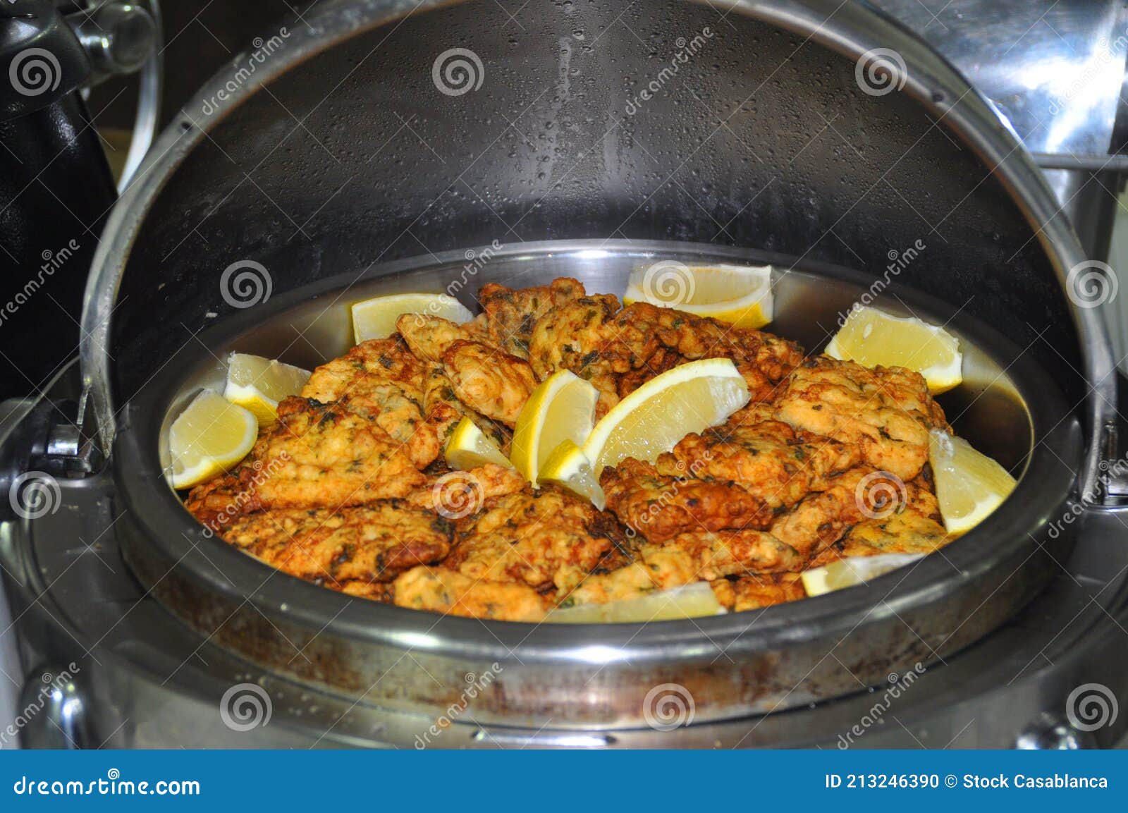 Buffet Chicken Chicken Pieces with Lemon Stock Photo - Image of cuisine ...