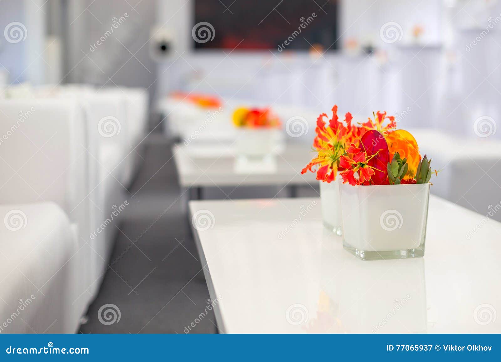 Buffet decorations flowers stock image. Image of center - 77065937