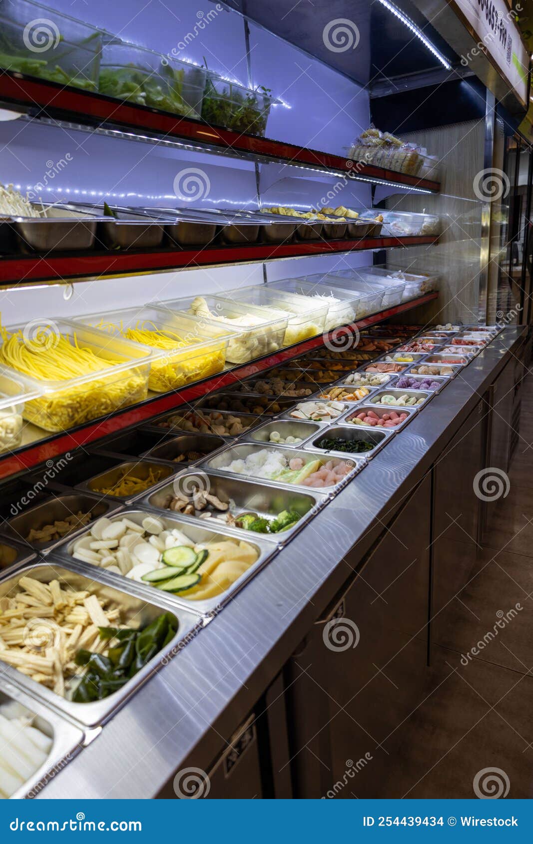Buffet of Delicious Chinese Fast Food, Vertical Stock Photo - Image of ...
