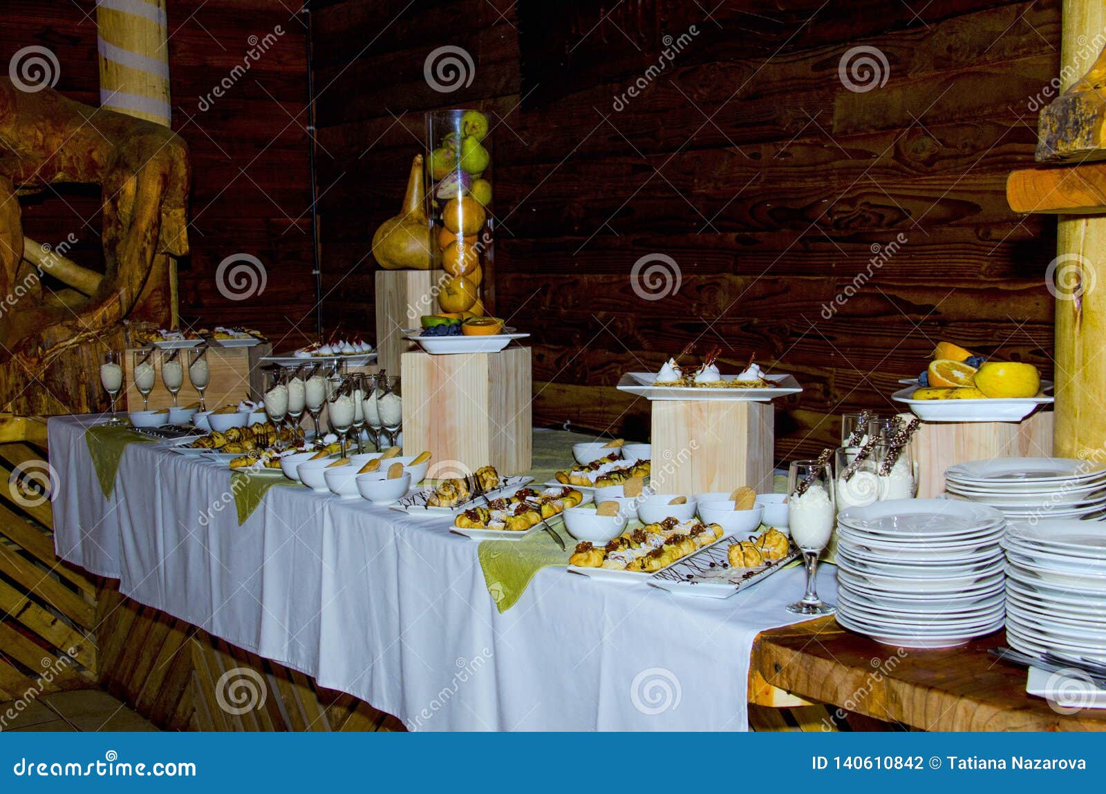 Buffet with desserts stock photo. Image of cream, cake - 140610842