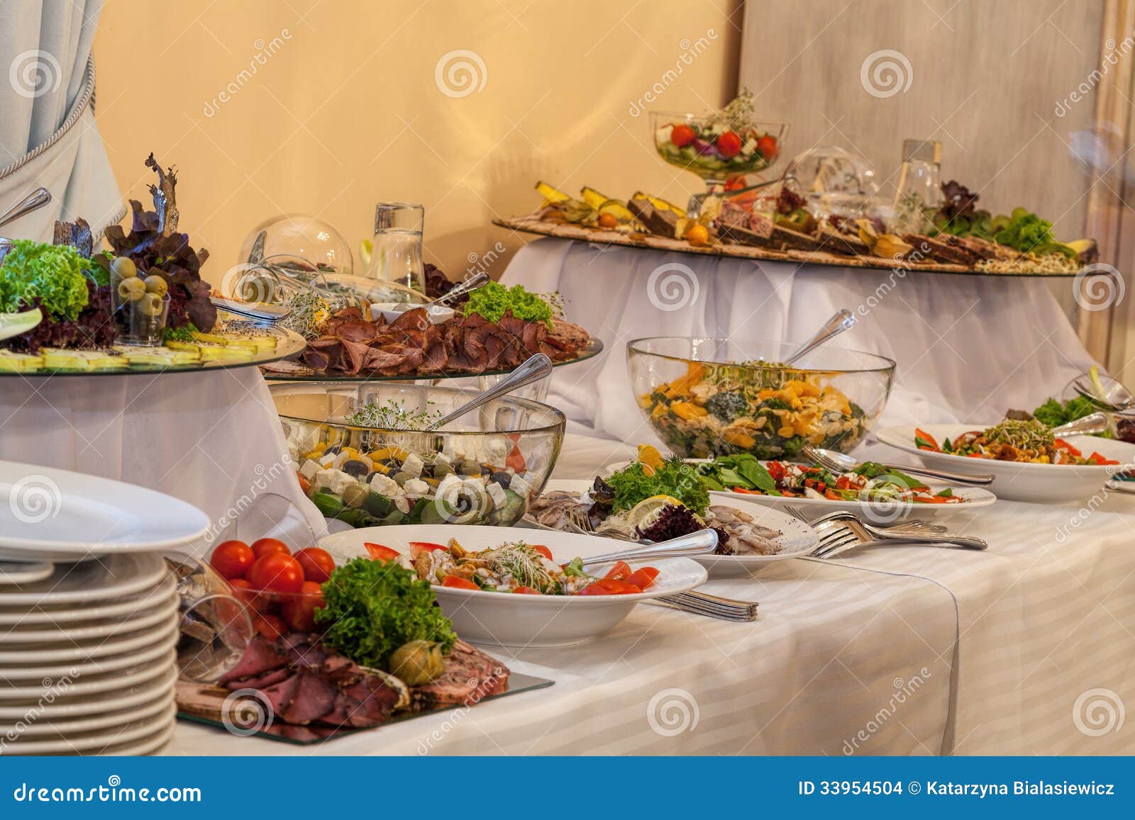 Buffet with Different Appetizers Stock Photo - Image of marriage ...