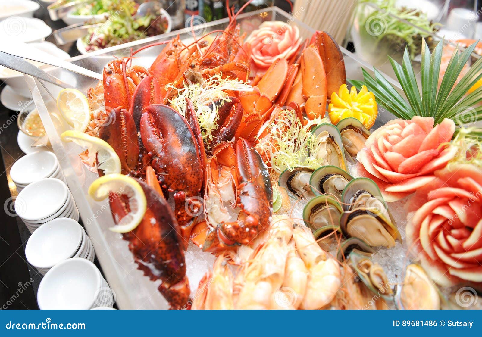 Buffet dinner stock photo. Image of shrimp, fish, banquette - 89681486