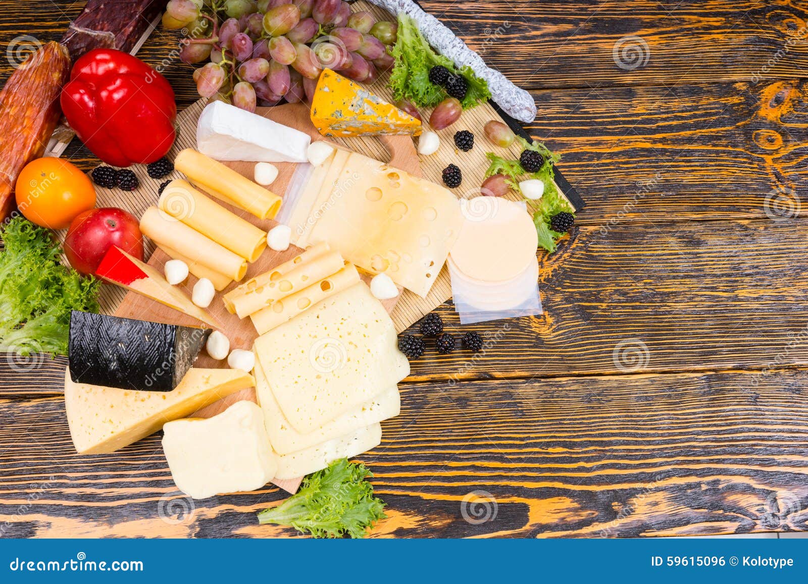 Buffet Display of a Selection of Different Cheese Stock Photo - Image ...