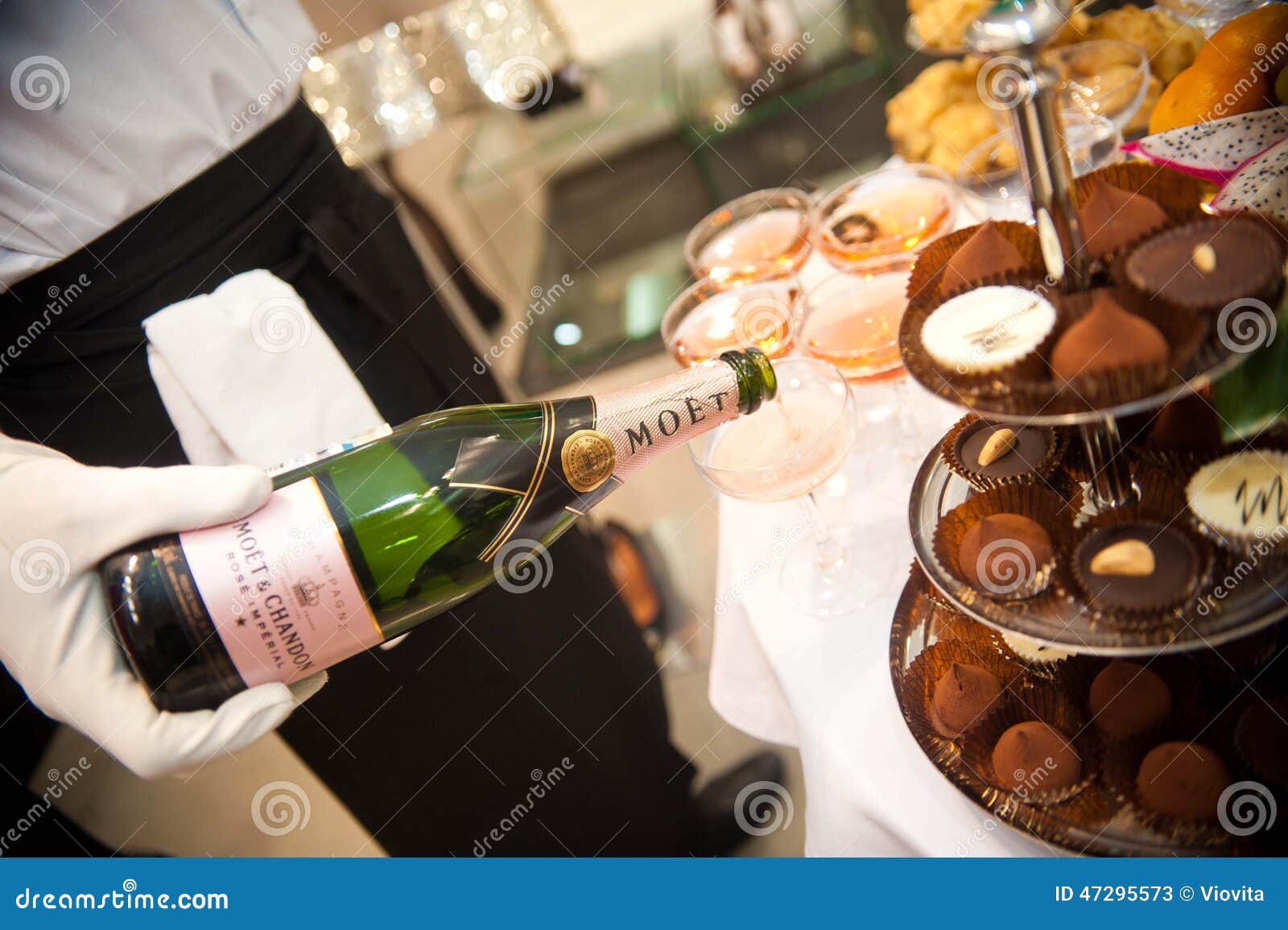 Buffet food and champagne editorial stock photo. Image of banquet ...