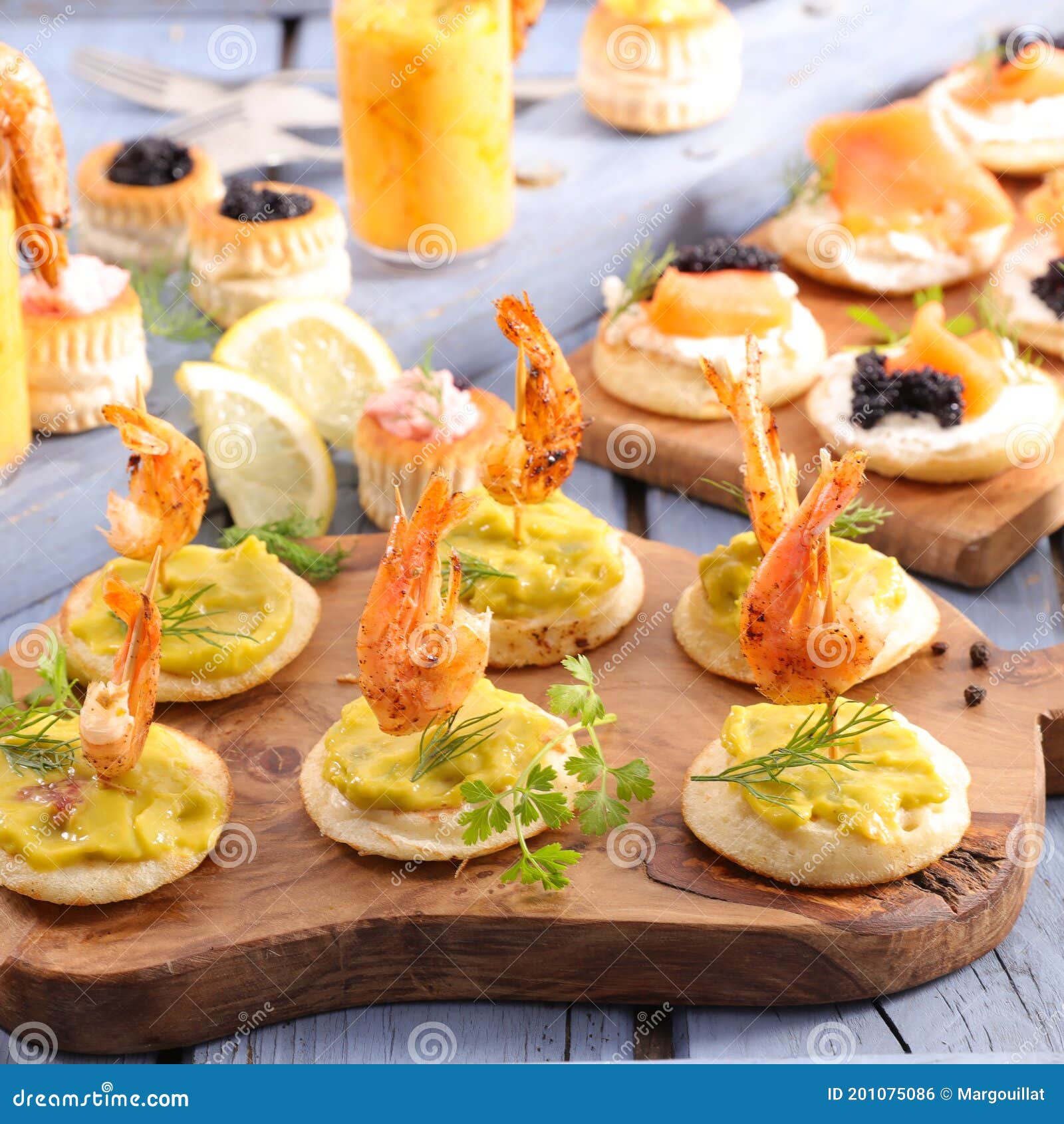 Festive canape and verrine stock photo. Image of avocado - 201075086