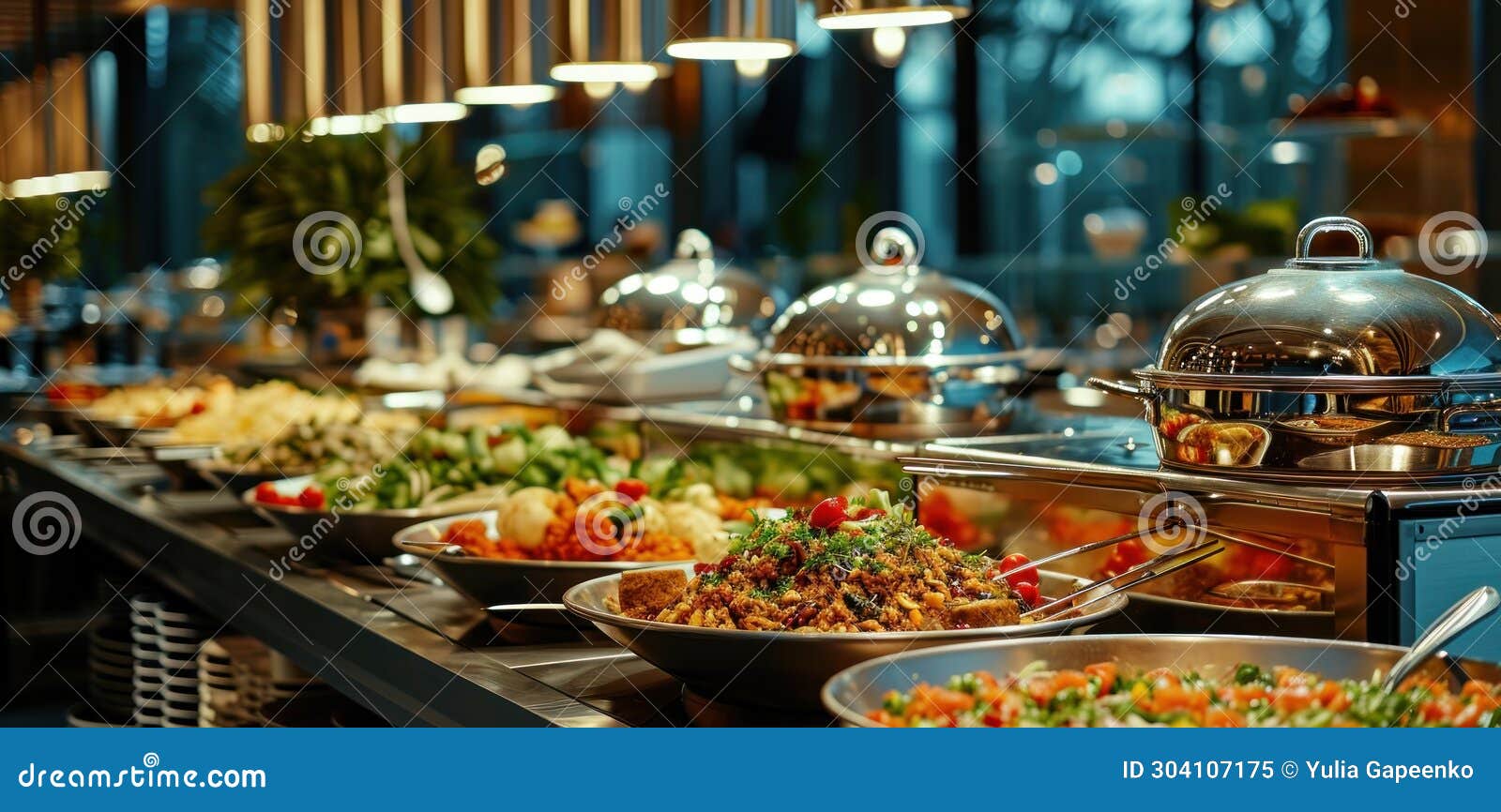 Buffet Food Service at a Business Stock Image - Image of cuisine ...