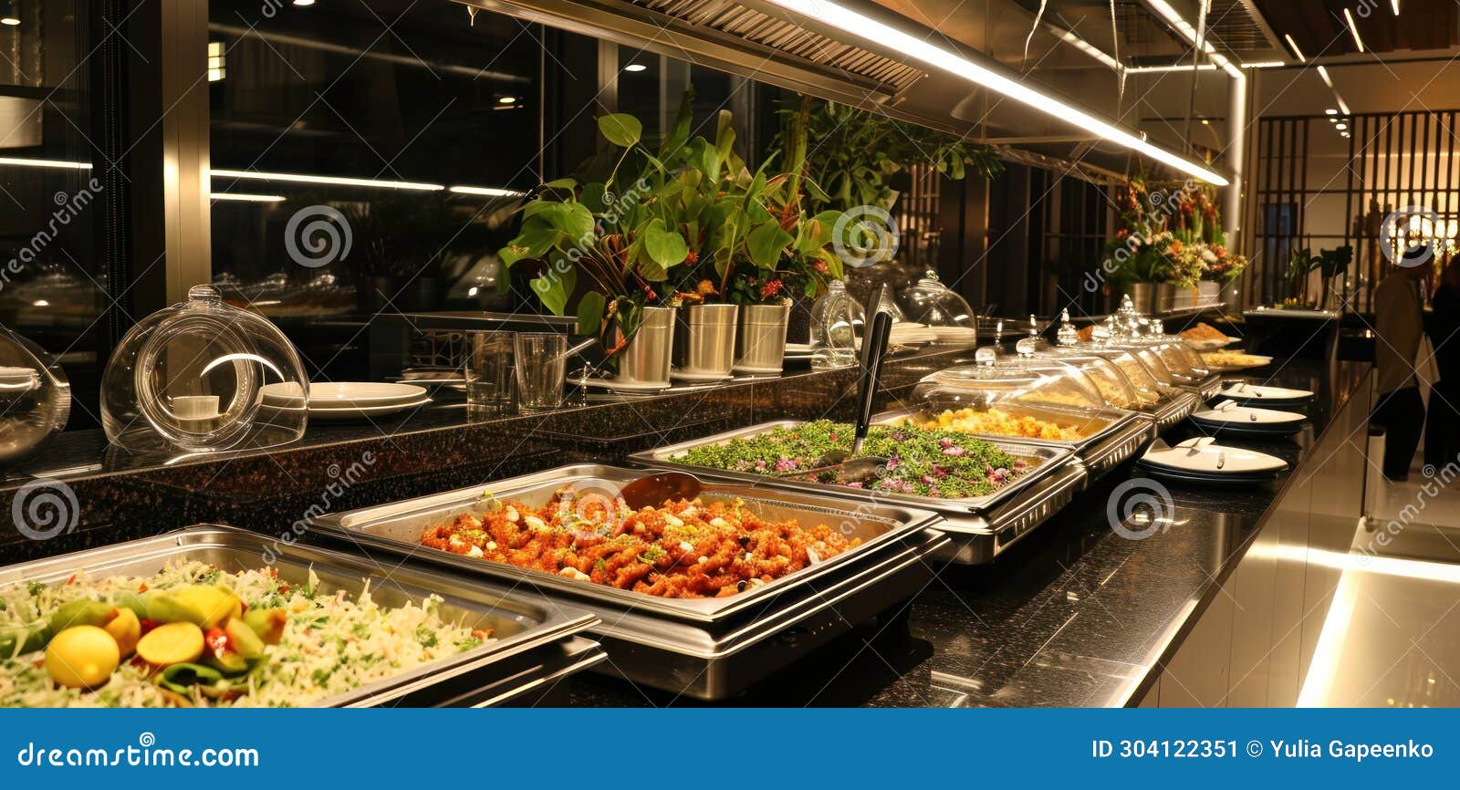 Buffet Food Service at a Business Stock Image - Image of delicious ...