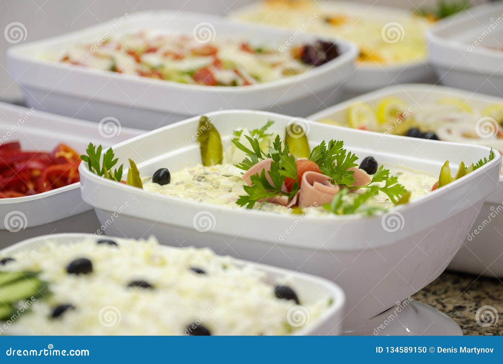 Buffet with Salads and Snacks 5 Stock Photo - Image of fruit, beverage ...