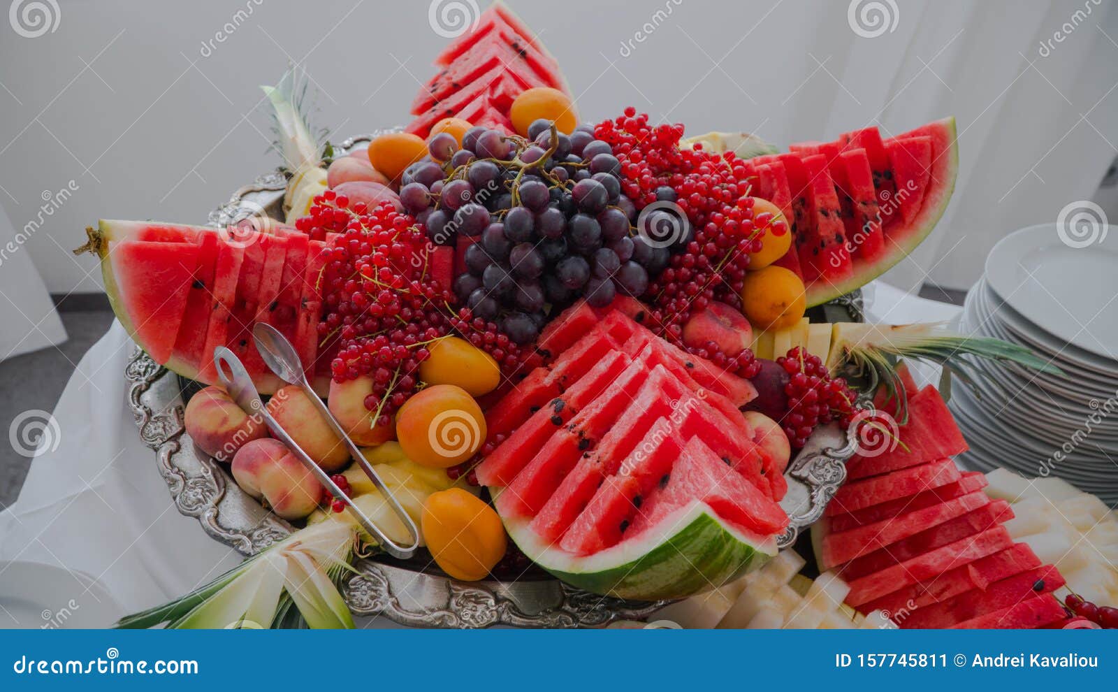 Buffet Fruit and Watermelon is on the Table Stock Image - Image of ...