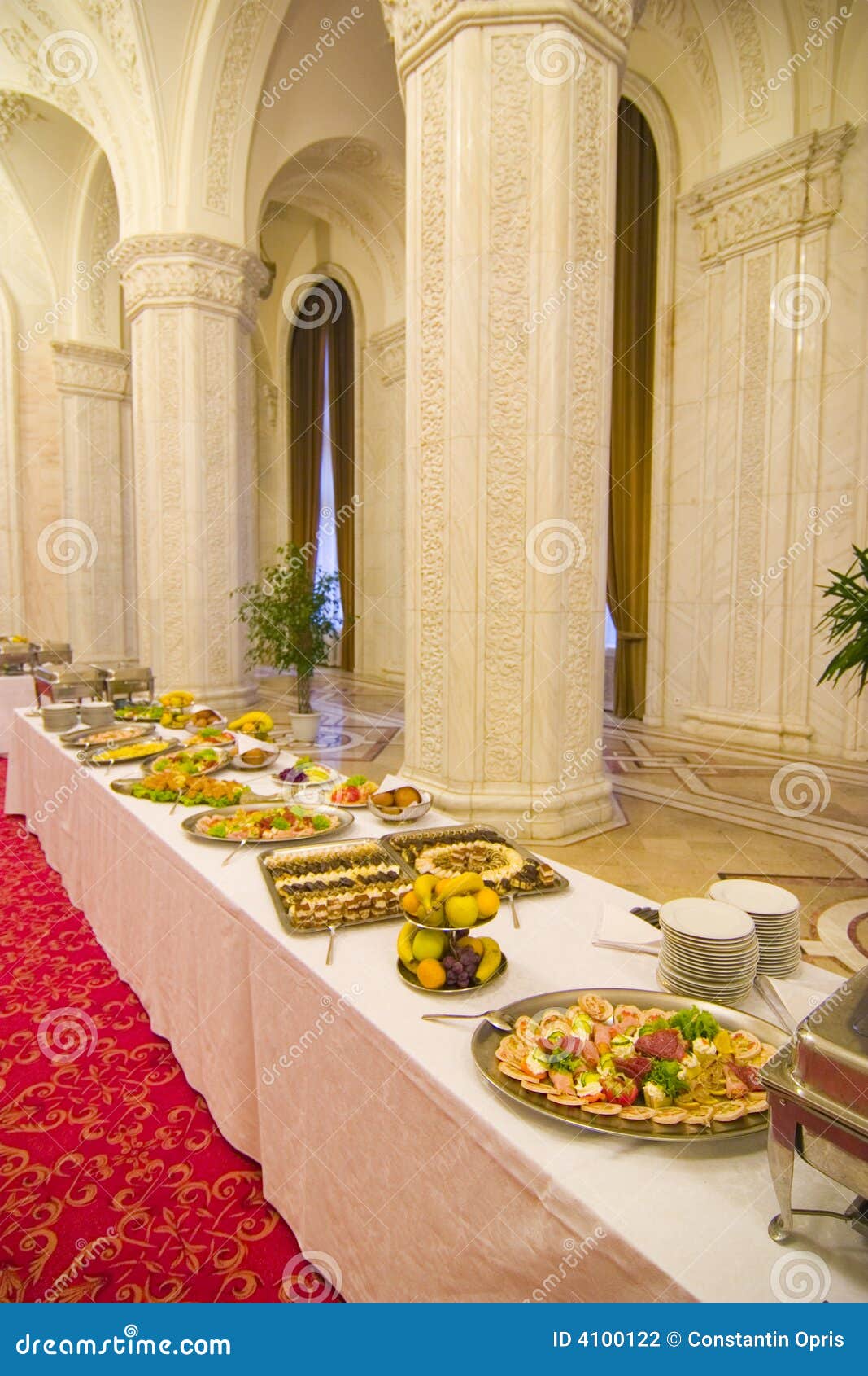 Buffet in hallway stock photo. Image of decor, indoors - 4100122