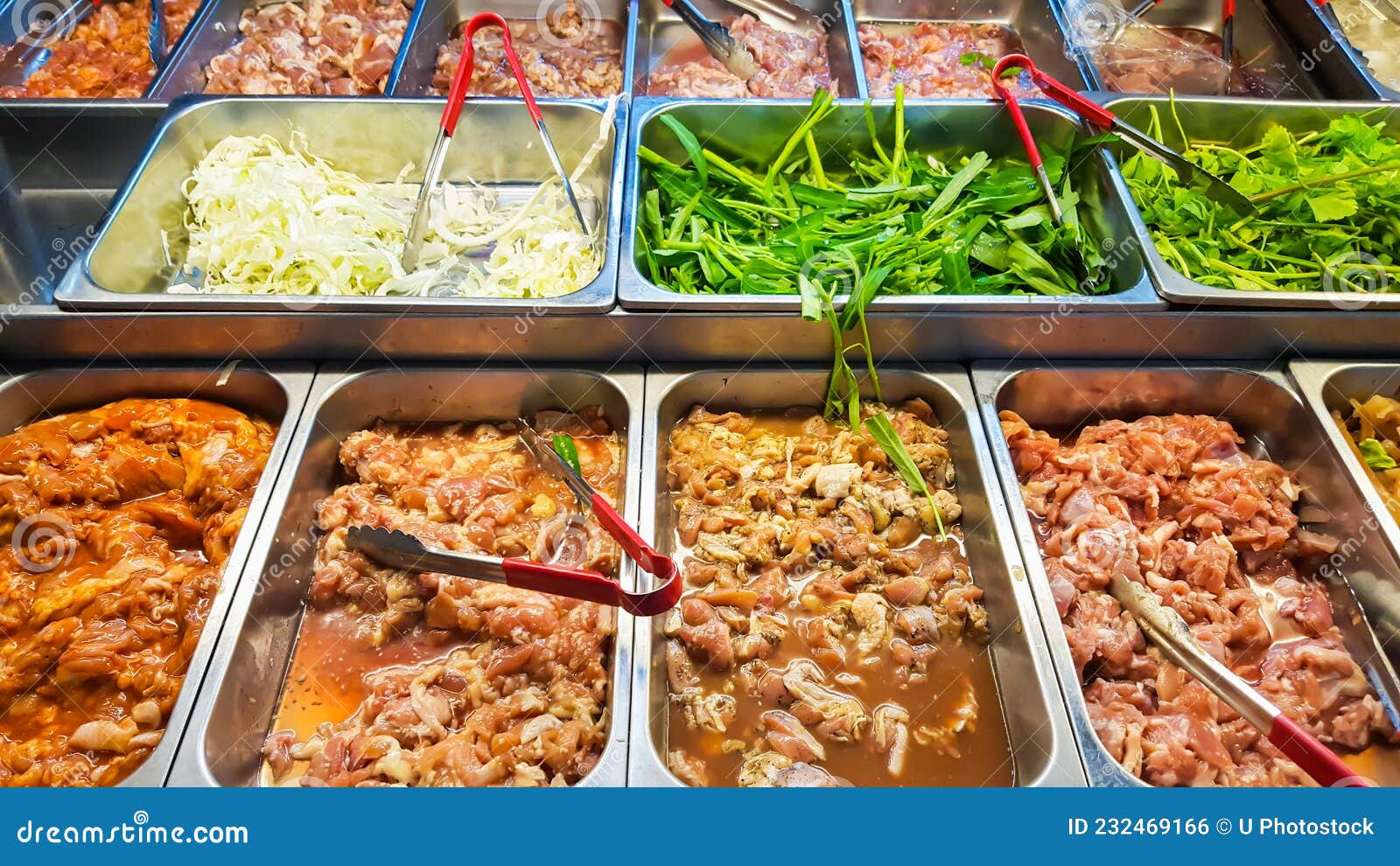 Buffet line stock photo. Image of barbecue, dish, buffet - 232469166