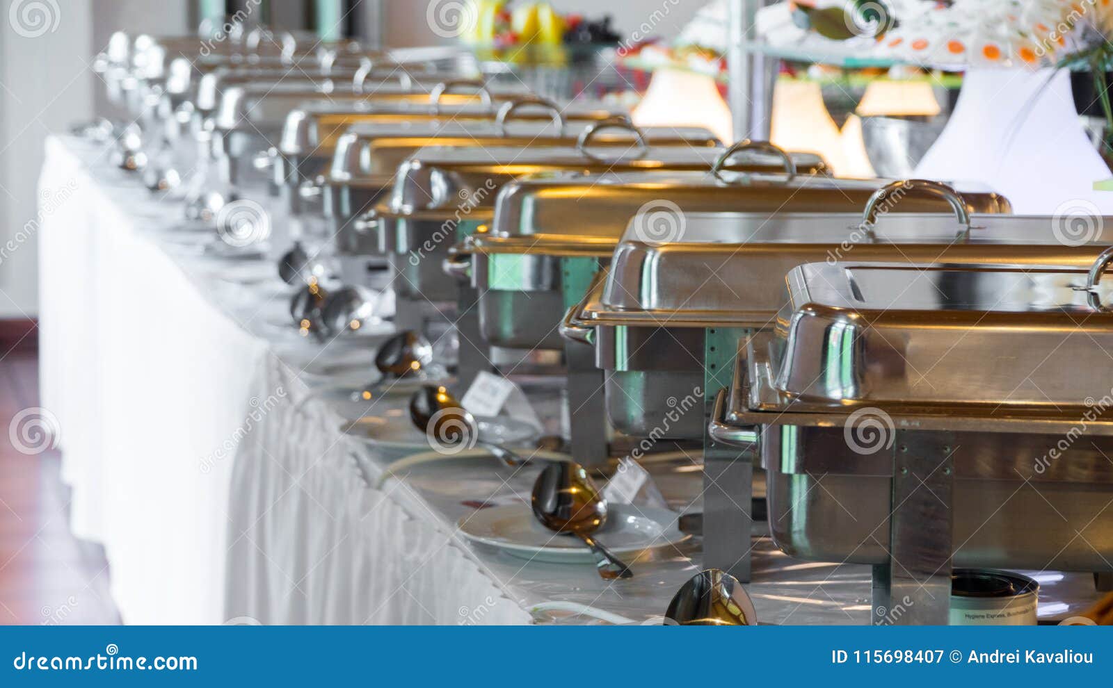 Buffet Line of Lunch and Dinner Stock Image - Image of background ...