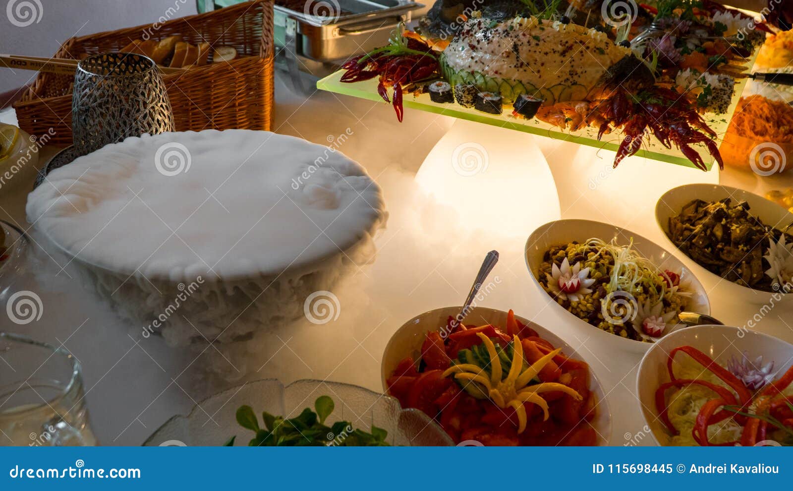 Buffet Line of Lunch and Dinner Stock Image - Image of cuisine, bread ...