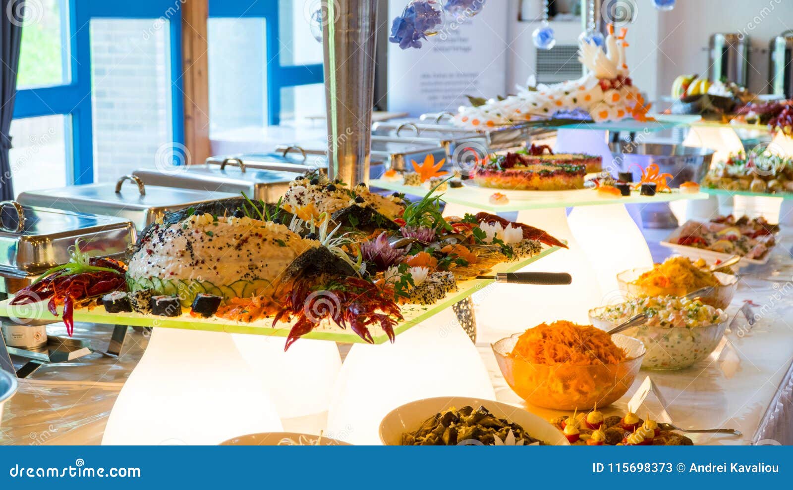 Buffet Line of Lunch and Dinner Stock Image - Image of restaurant ...