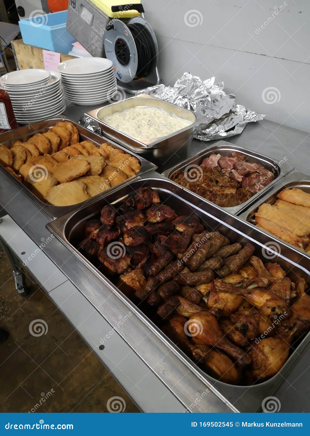 Buffet meat in company stock image. Image of company - 169502545