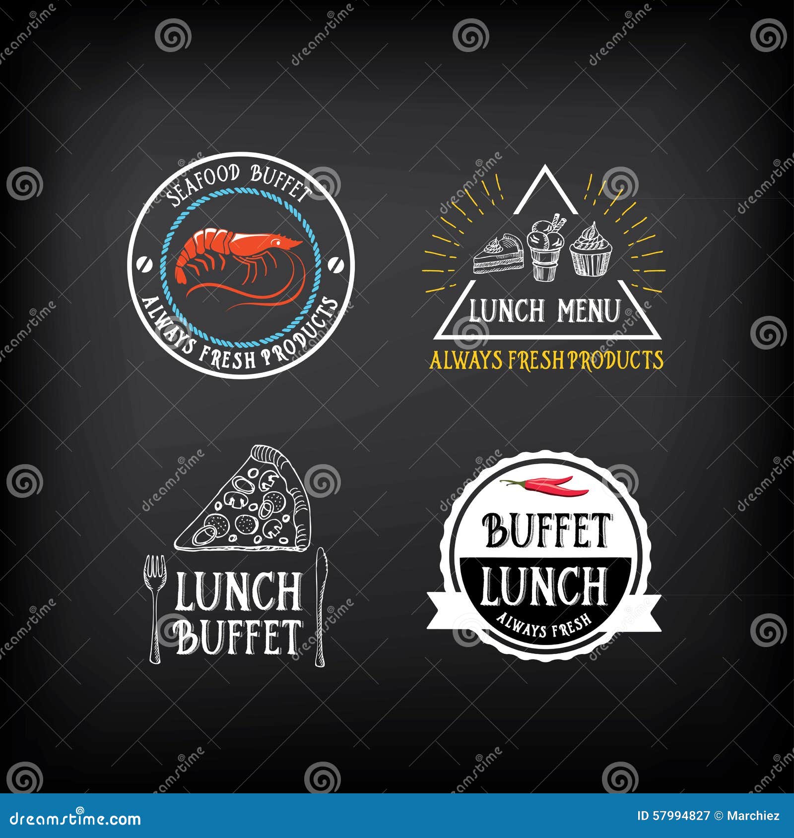 Buffet Menu, Restaurant Design. All You Can Eat.Vector with Grap Stock ...