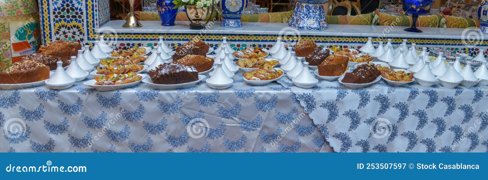 Buffet Moroccan Pastries Cake and Biscuits. Stock Image - Image of ...