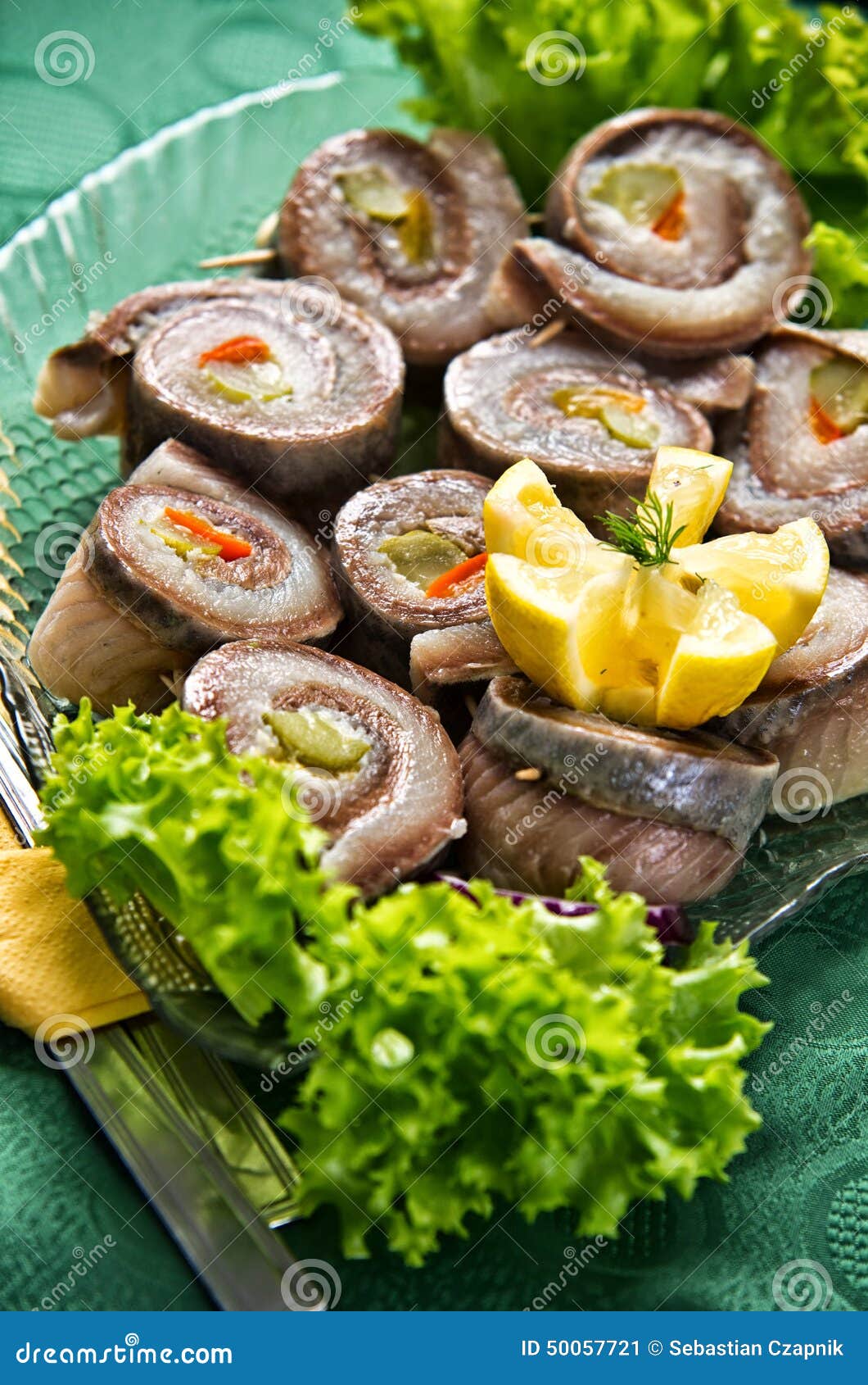 Buffet Platter with Herring Rolls Stock Image - Image of rolls ...