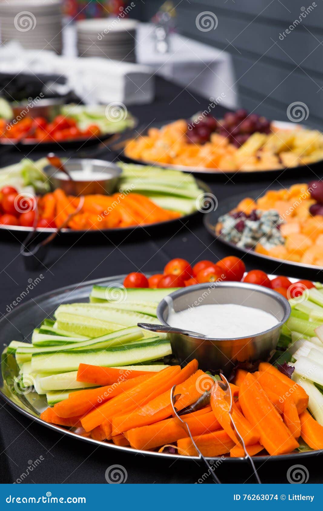 Buffet platters stock photo. Image of veggie, healthy - 76263074